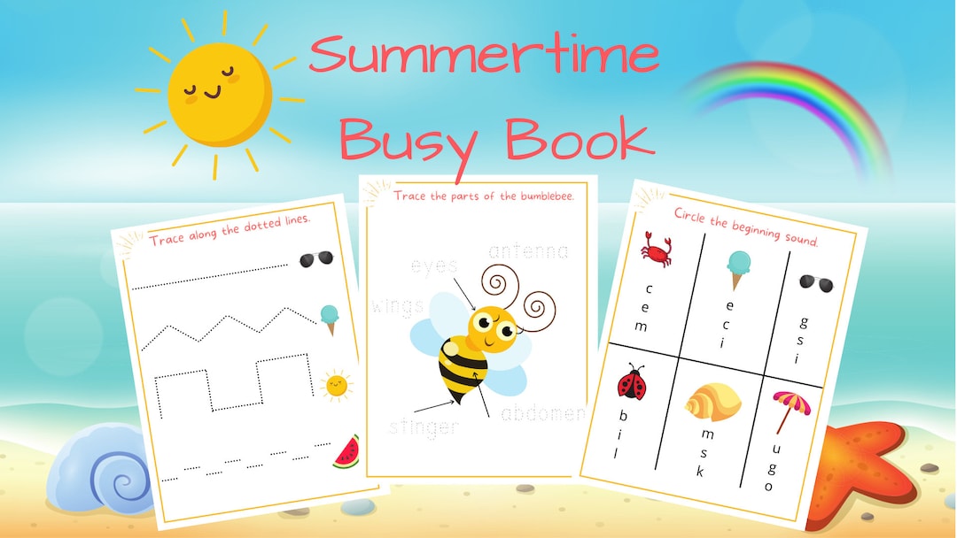 Summertime Preschool Busy Book, Prek Busy Binder, Homeschool - Etsy