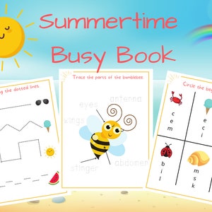 Summertime Preschool Busy Book, Prek Busy Binder, Homeschool - Etsy