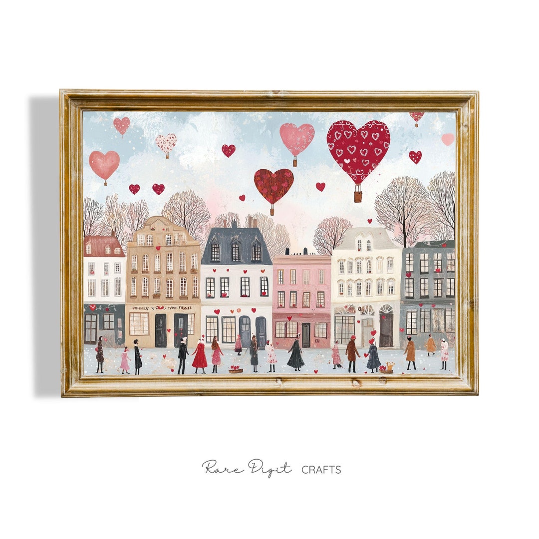 Retro Valentines Day Wall Art, Fun Valentines Day Printable, Valentines ...