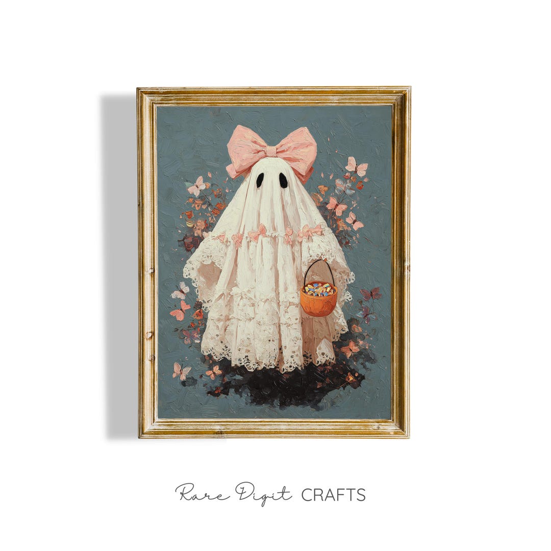 Floral Lace Ghost Art Print: Spooky Halloween Decor (digital Download ...