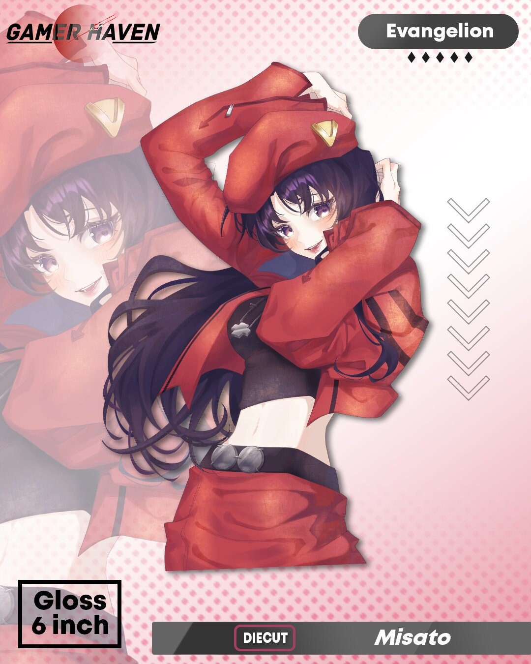 Misato Katsuragi Neon Genesis Evangelion 6 Sticker Decal NGE, Waifu ...
