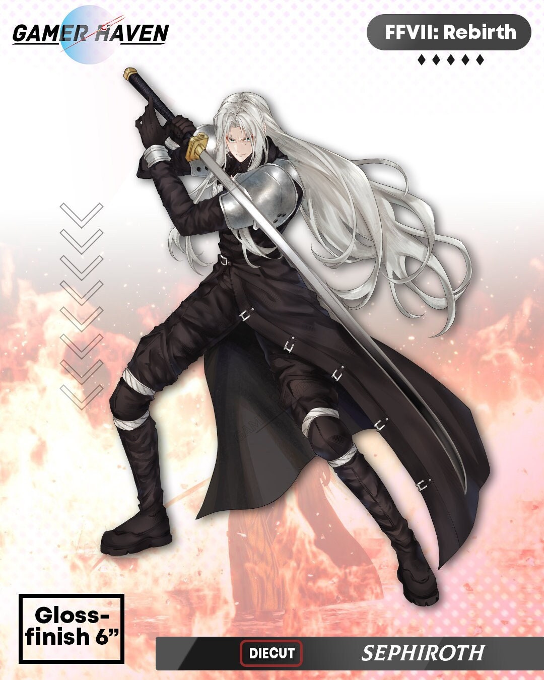 Sephiroth Final Fantasy 7 Sticker Gloss-finish 6 Inch | FF7 Rebirth ...