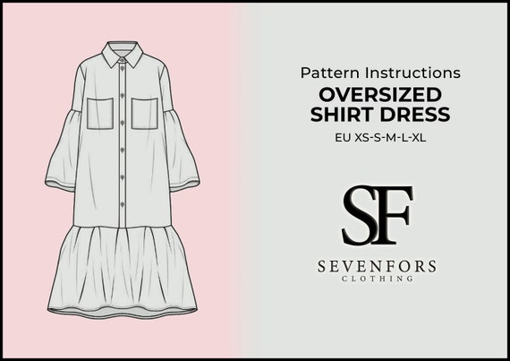 Oversized Shirt Dress Sewing Pattern Dress Pattern Long - Etsy