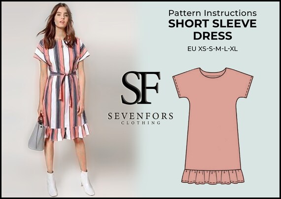 Short Sleeve Dress Sewing Pattern Dress Pattern Women's - Etsy