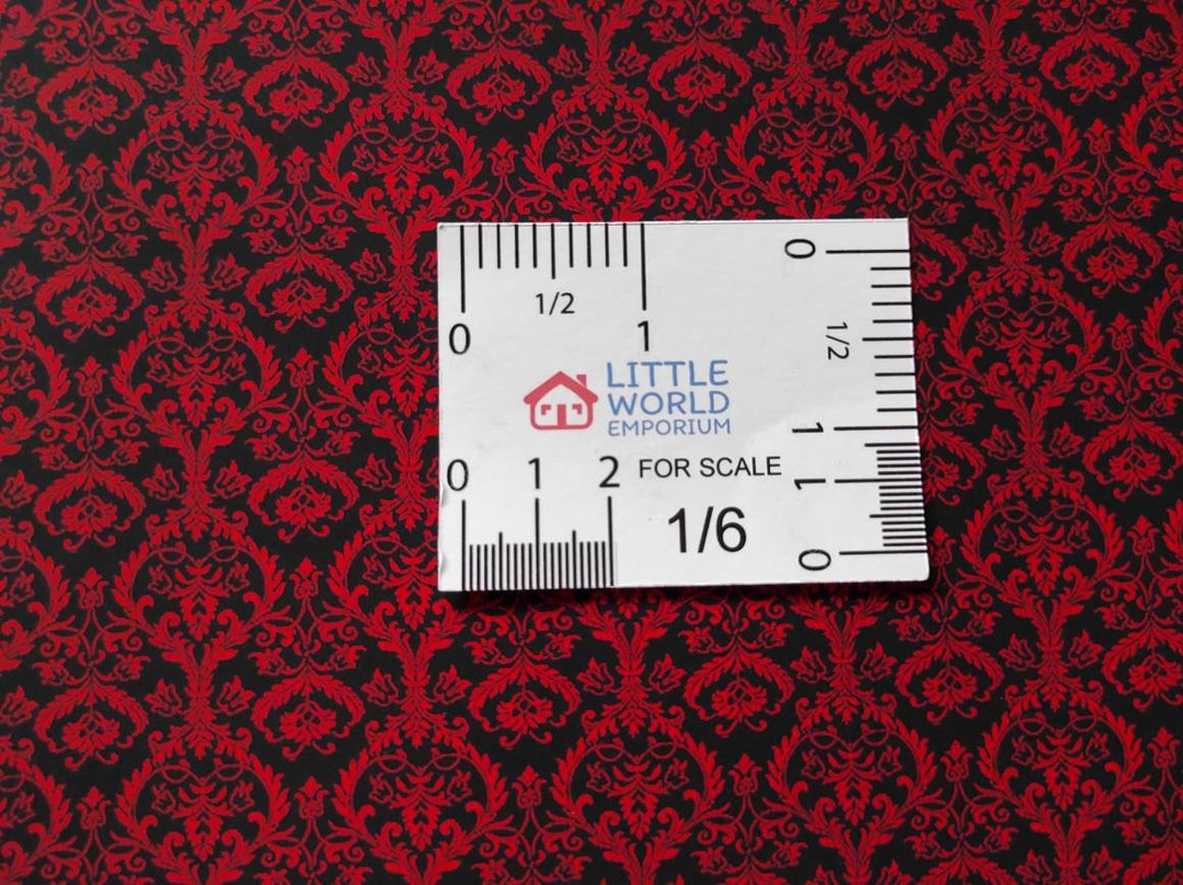 Dolls House Wallpaper Black and Red Dask Many Scales!a3! A2! - Etsy