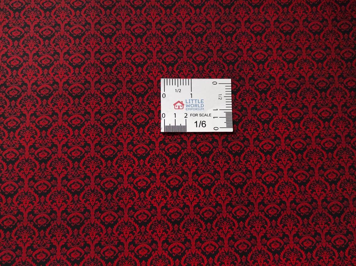 Dolls House Wallpaper Black and Red Dask Many Scales!a3! A2! - Etsy