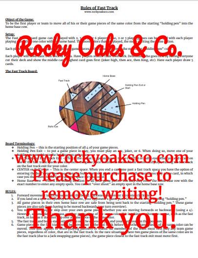 Fast Track Rules PDF - Etsy