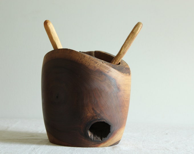 Black Walnut Utensil Holder - Etsy