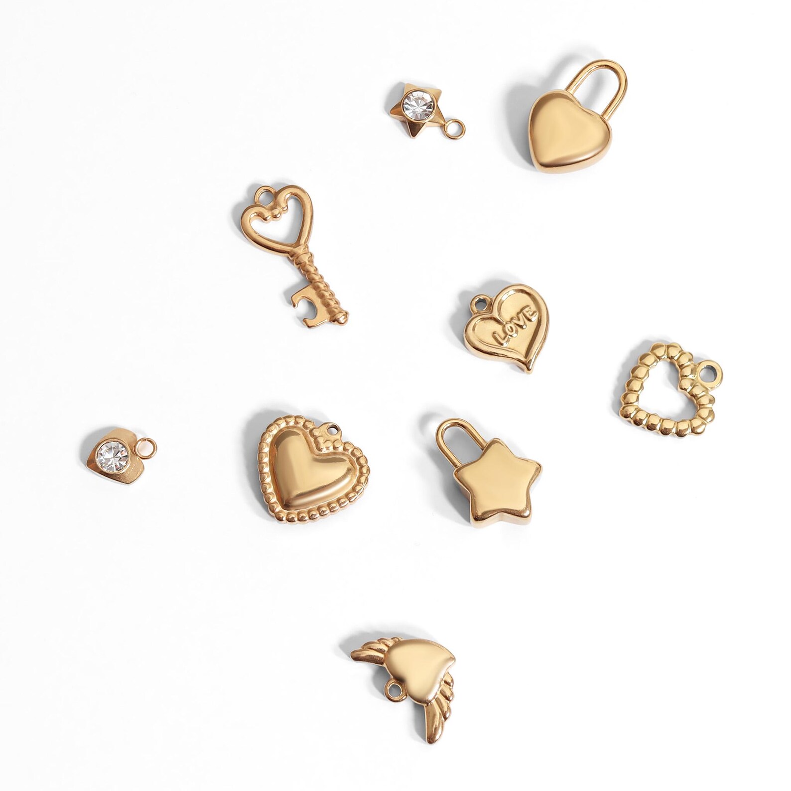 Love and Friendship Charm Pack – 9pc Curated Charm Bar Set, 18K Gold ...