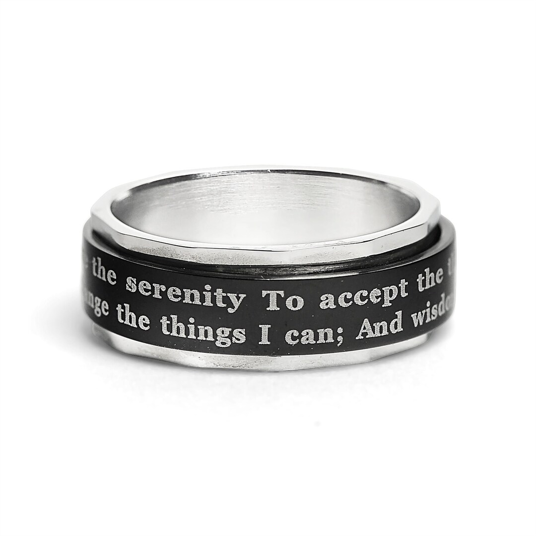 Serenity Prayer Spinner Ring | Stainless Steel Christian Fidget Band | High Polish Wholesale ...