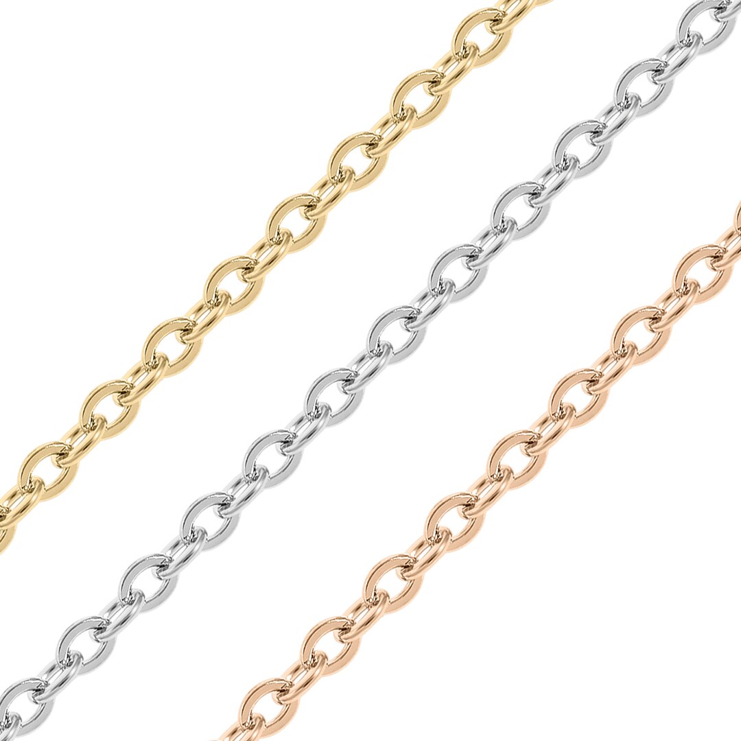 2.5mm Stainless Steel Oval Loop Chain by the Foot | Non-tarnish ...