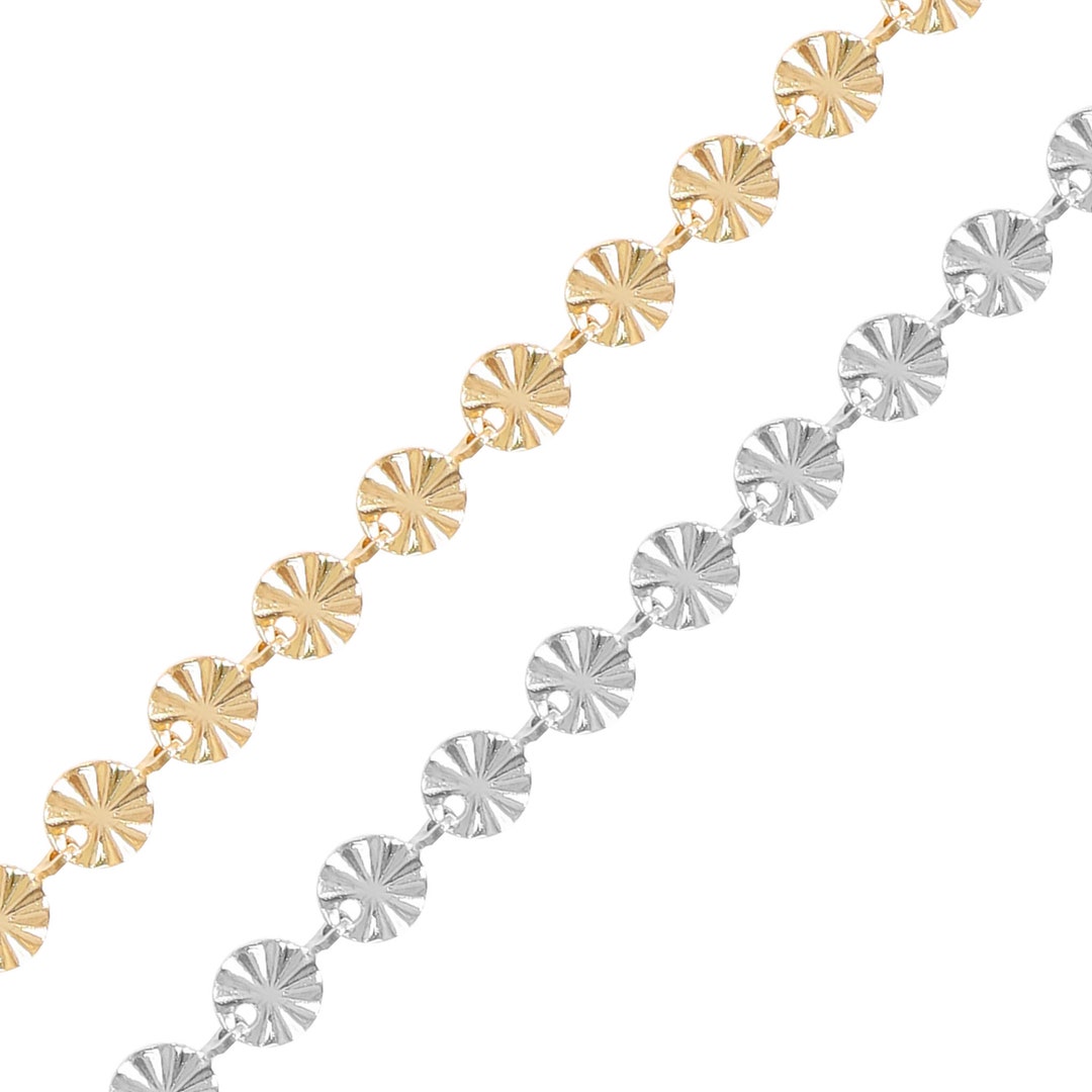 Stainless Steel Gold Sunburst Chain by the Foot | Non-tarnish Permanent ...