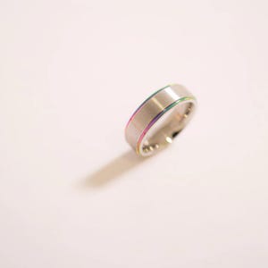 Rainbow Edge Ring – Engravable Bestseller, Stainless Steel, Maker Ring ...