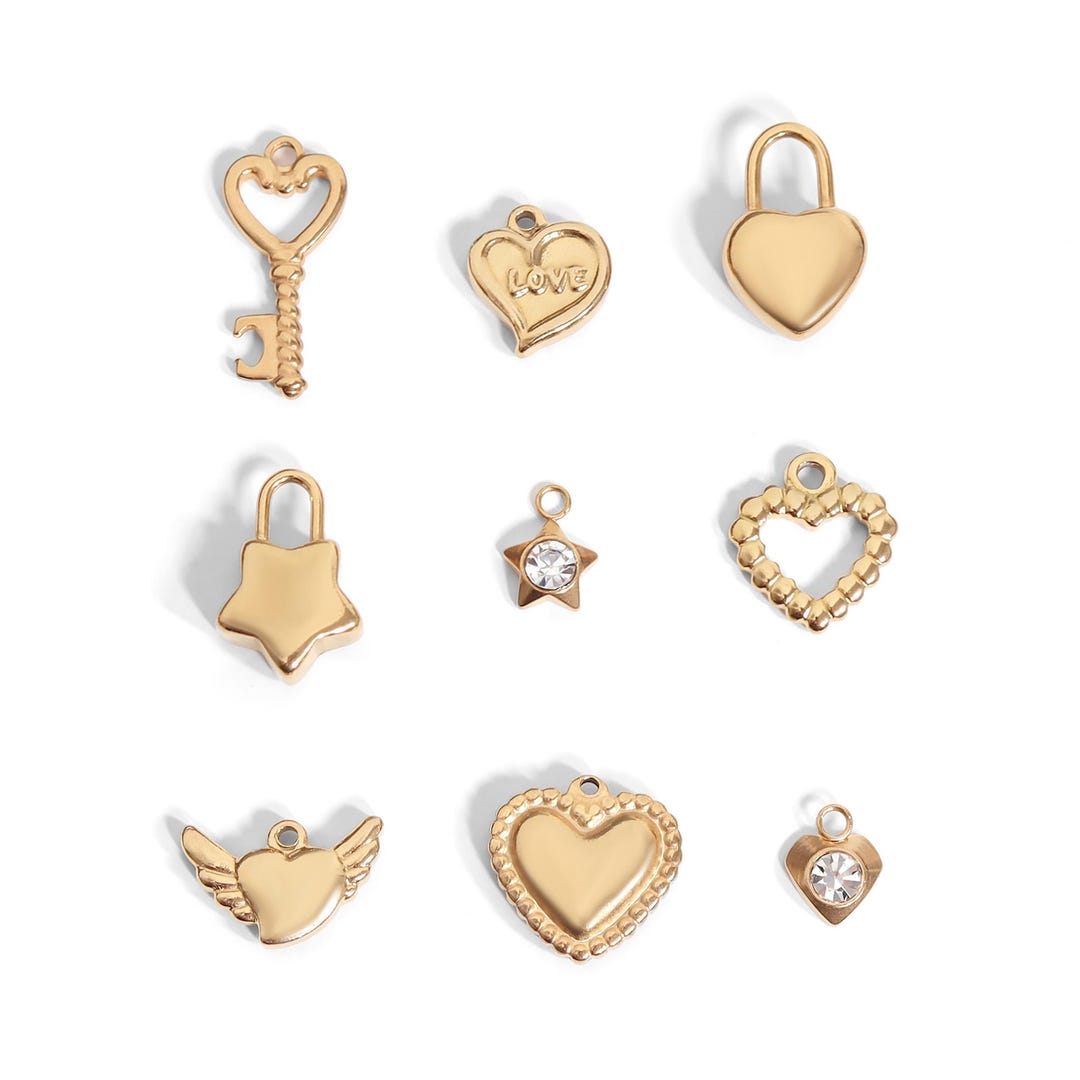 Love and Friendship Charm Pack – 9pc Curated Charm Bar Set, 18K Gold ...