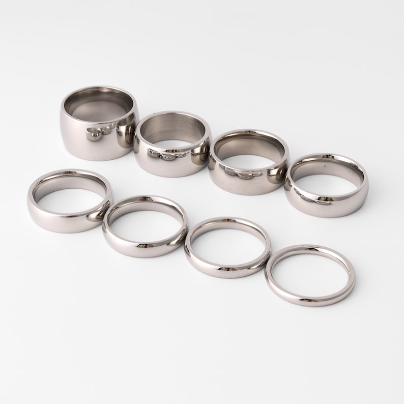 Highly Polished Rounded Stainless Steel Blank Ring Band Blank Rings for ...