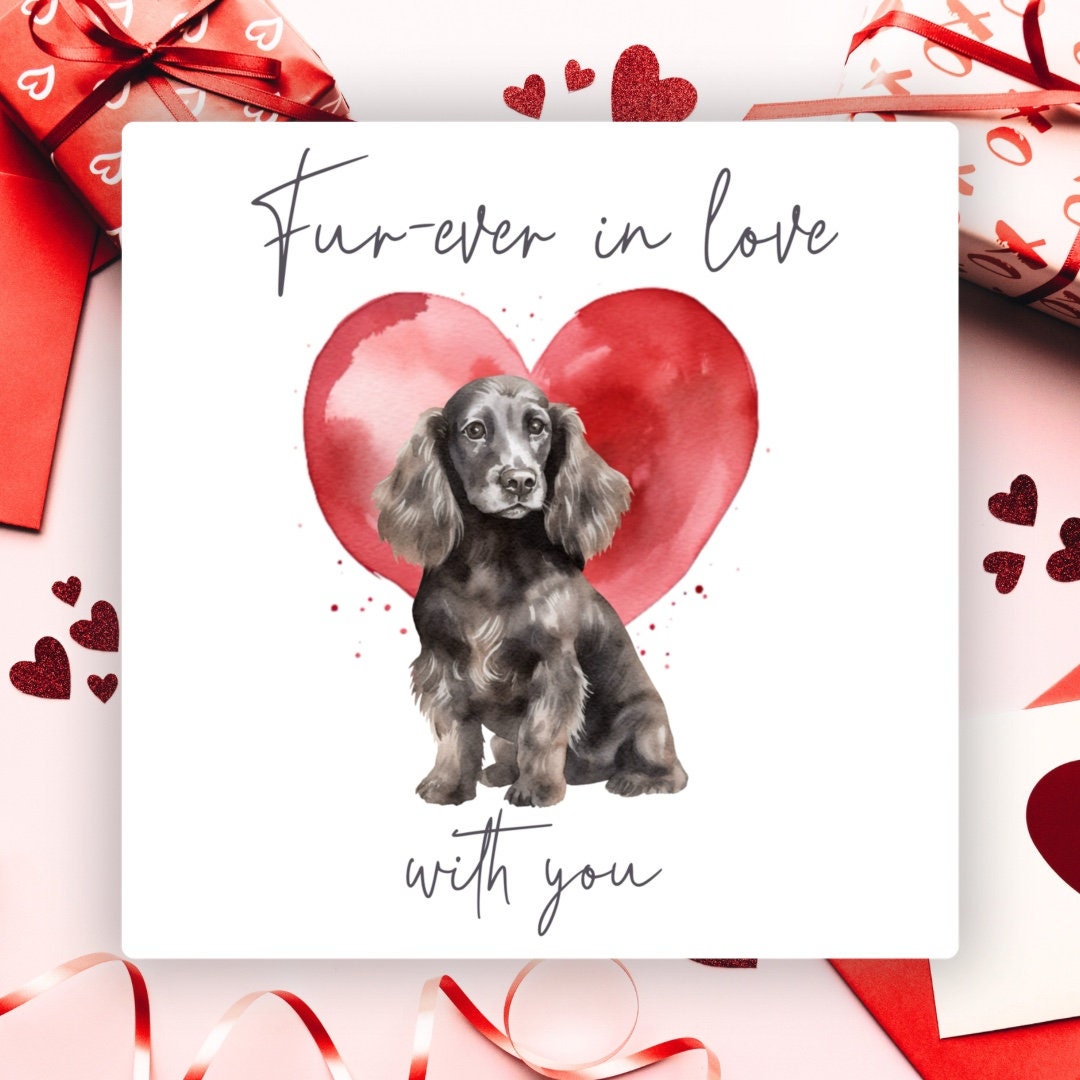 Cocker Spaniel Valentines Card Fur-ever in Love Handmade Greetings ...