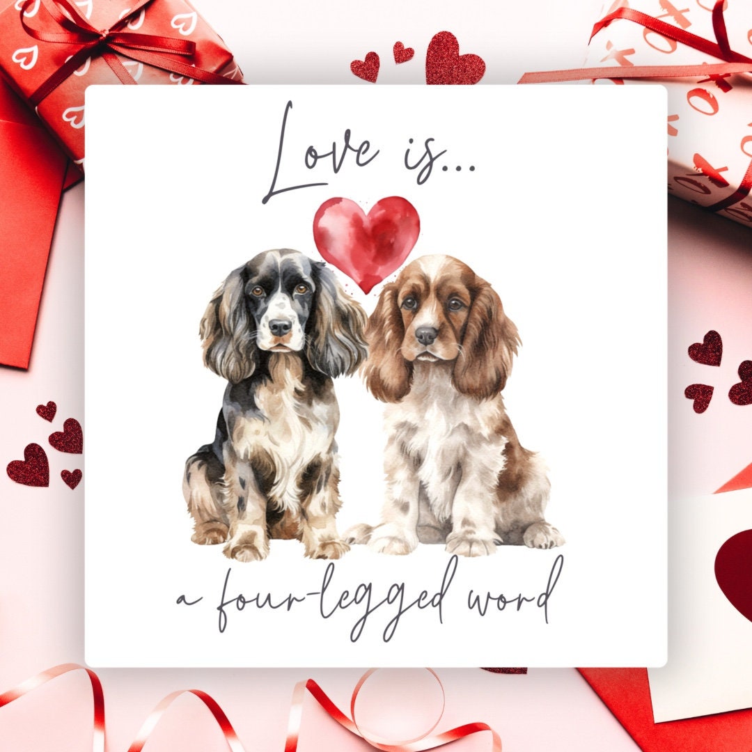 Cocker Spaniel Valentines Card, Handmade Anniversary Card for Dog ...