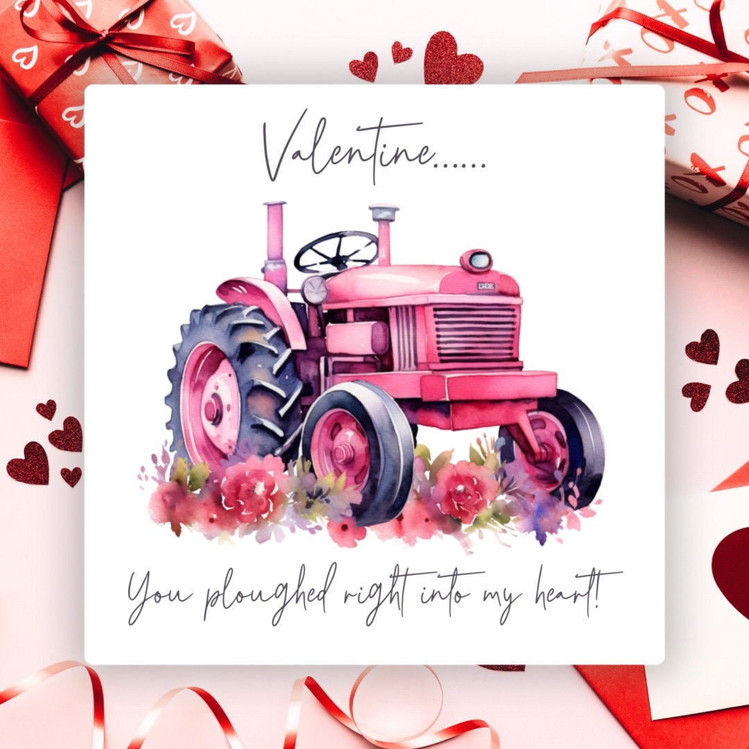 Farming Valentines Card, Tractor Lover , Card for Farmer, Farmers Wife ...