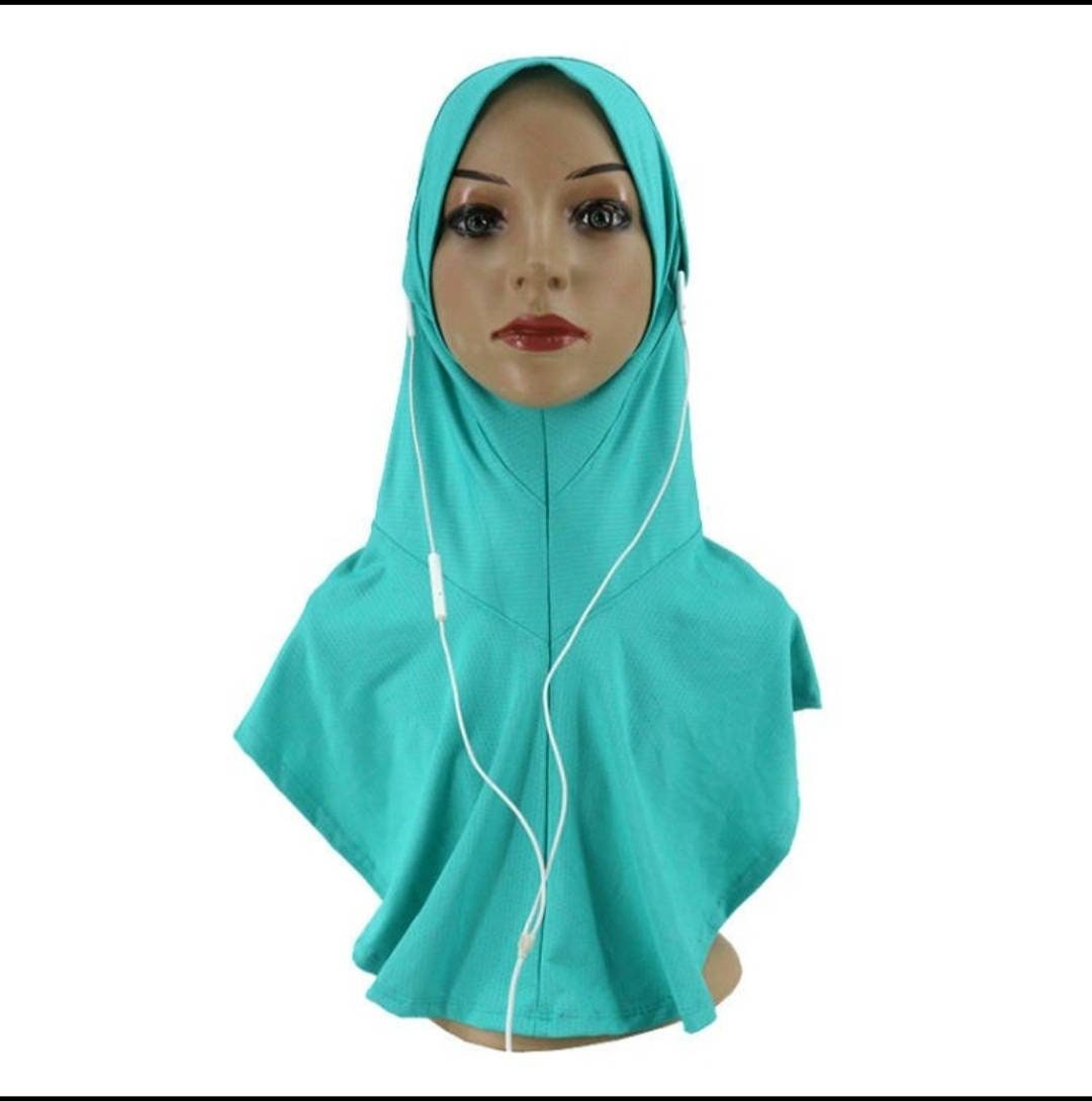 Sports Hijab With Dry Fit Technology Breathable and Quick Dry Earphone ...