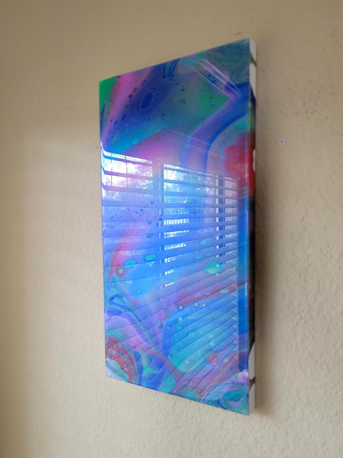 Soft Storm, Original Abstract Acrylic Painting, 8x16 Wood Panel, Resin ...