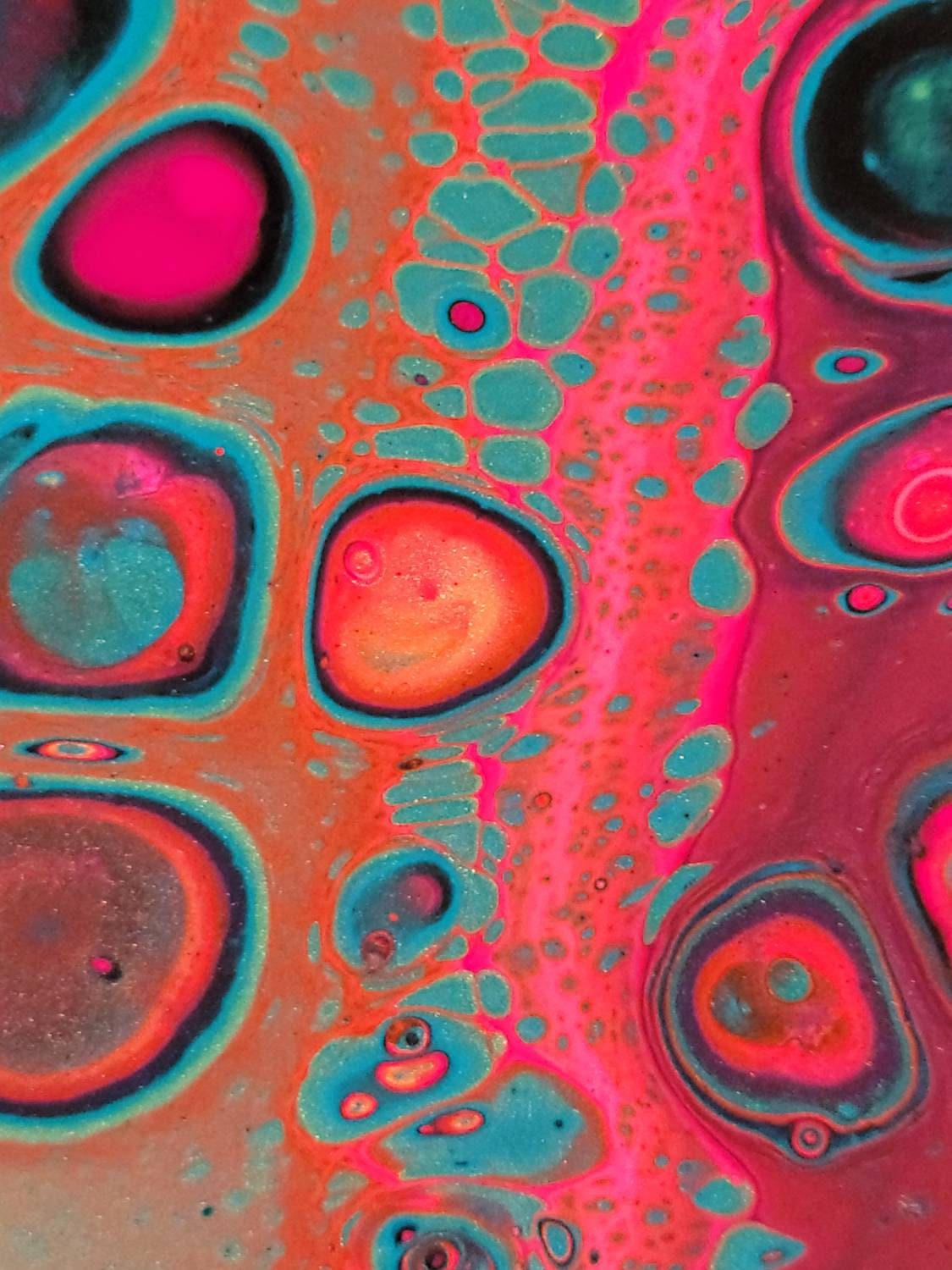 Red, Original Abstract Acrylic Painting, 10x20 Deep Wood Panel, Wall ...