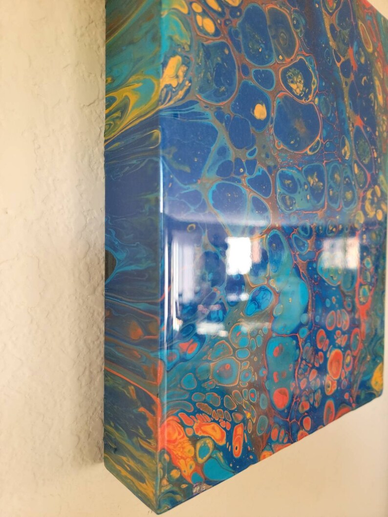 Orange Sunshine, Original Abstract Acrylic Painting, 9x12 Extra Deep ...