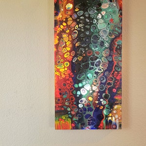 The Green Jinn, Original Abstract Acrylic Painting, 12x24" Deep Wood ...