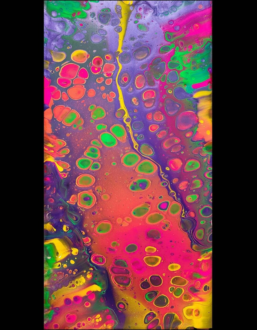 Psycho-delic, Original Abstract Acrylic Painting, 8x16 Wood Panel ...
