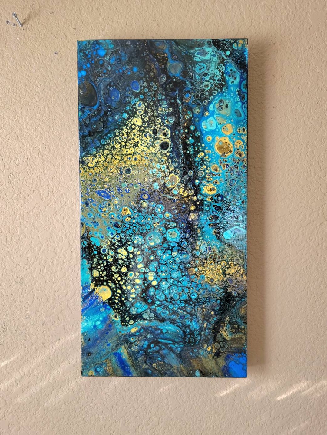 Glass Bottom Boat, Original Abstract Acrylic Painting, 12x24 Deep Wood ...