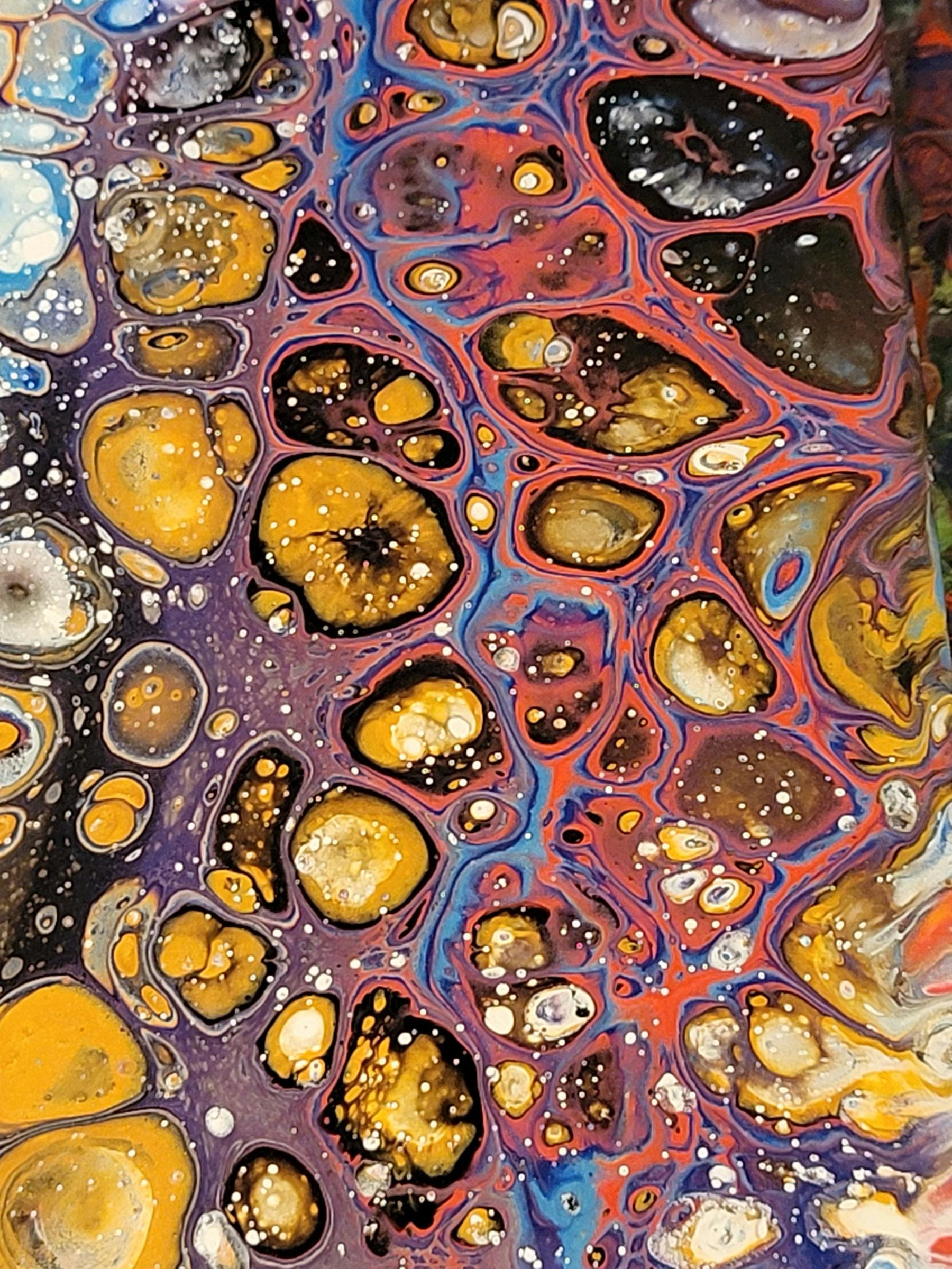 Eternal Flame, Original Abstract Acrylic Painting, 12x24 Wood Panel ...