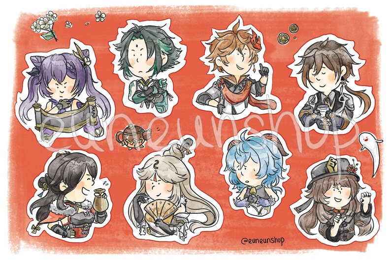 Genshin Impact Sticker Set - Etsy