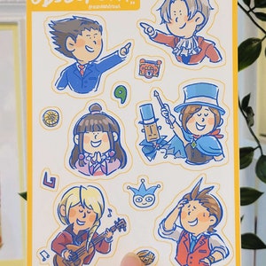 Ace Attorney Sticker Sheets - Etsy