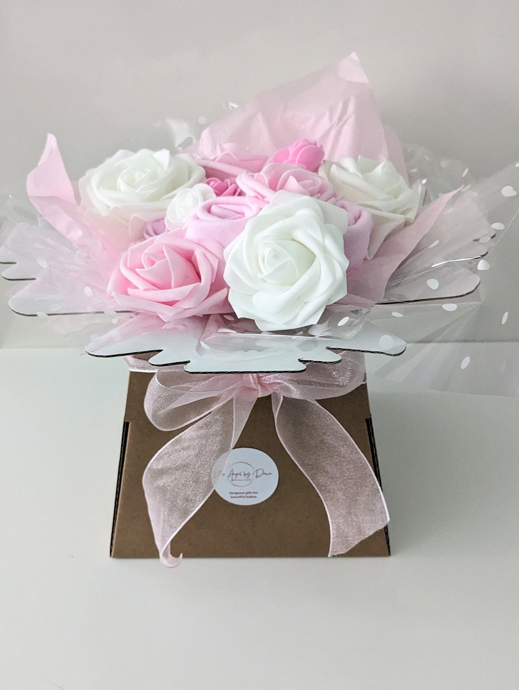 Baby Clothes Bouquet in Pink and White. Perfect New Mummy Gift or Mummy to Be Gift. Baby Shower Gift. New Baby Girl Gift. Etsy UK