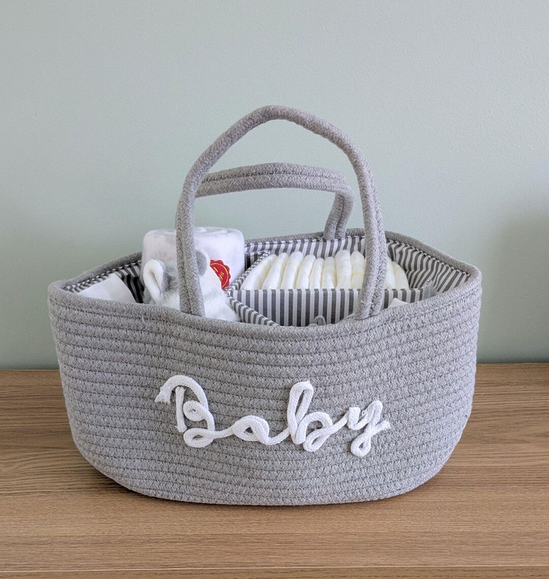 Unisex Grey Nappy Caddy Changing Bag Gift With Essential Baby Items ...