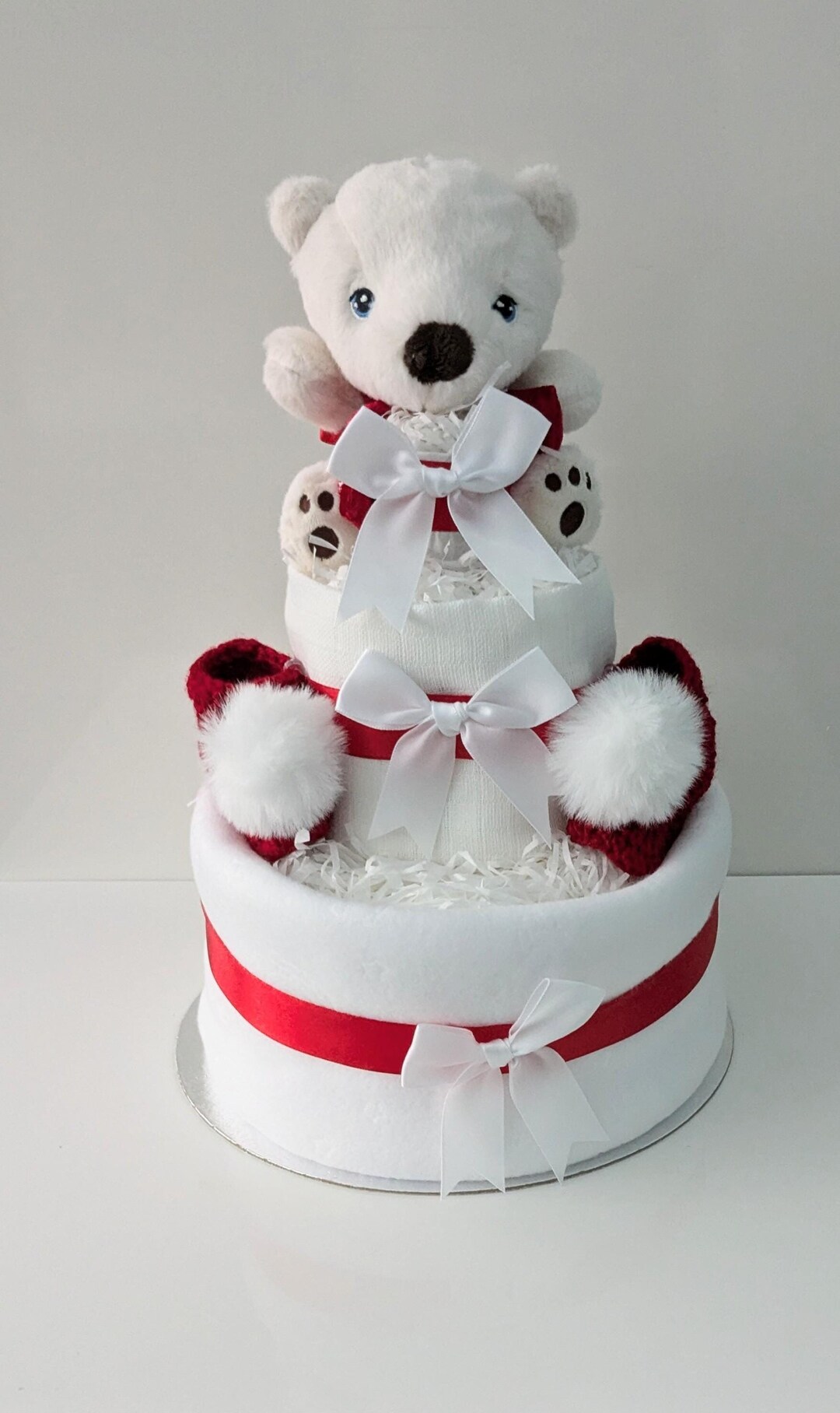 Christmas Baby Nappy Cake Unisex Baby Gift Neutral Nappy Cake Gift Baby ...