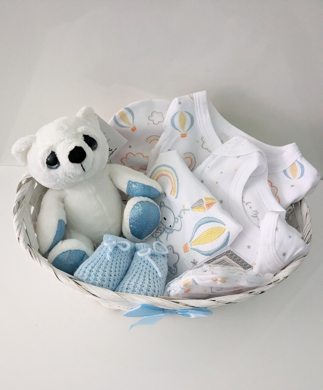 Baby Gift Teddy Bear Hamper With Teddy Print Clothing Set, Teddy Soft ...