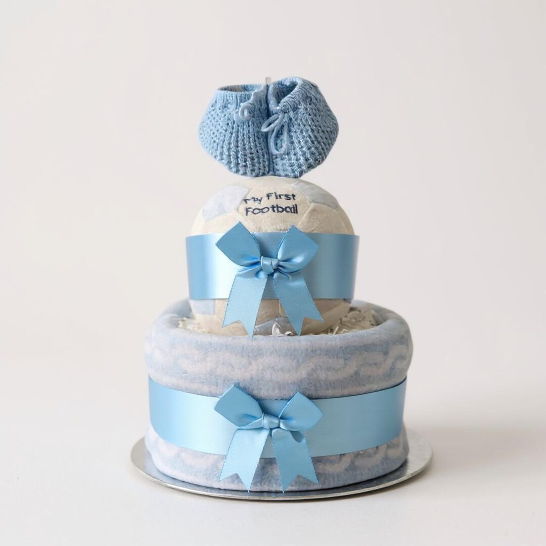 Football Nappy Cake: New Baby Gift in Blue or Pink - Etsy Australia