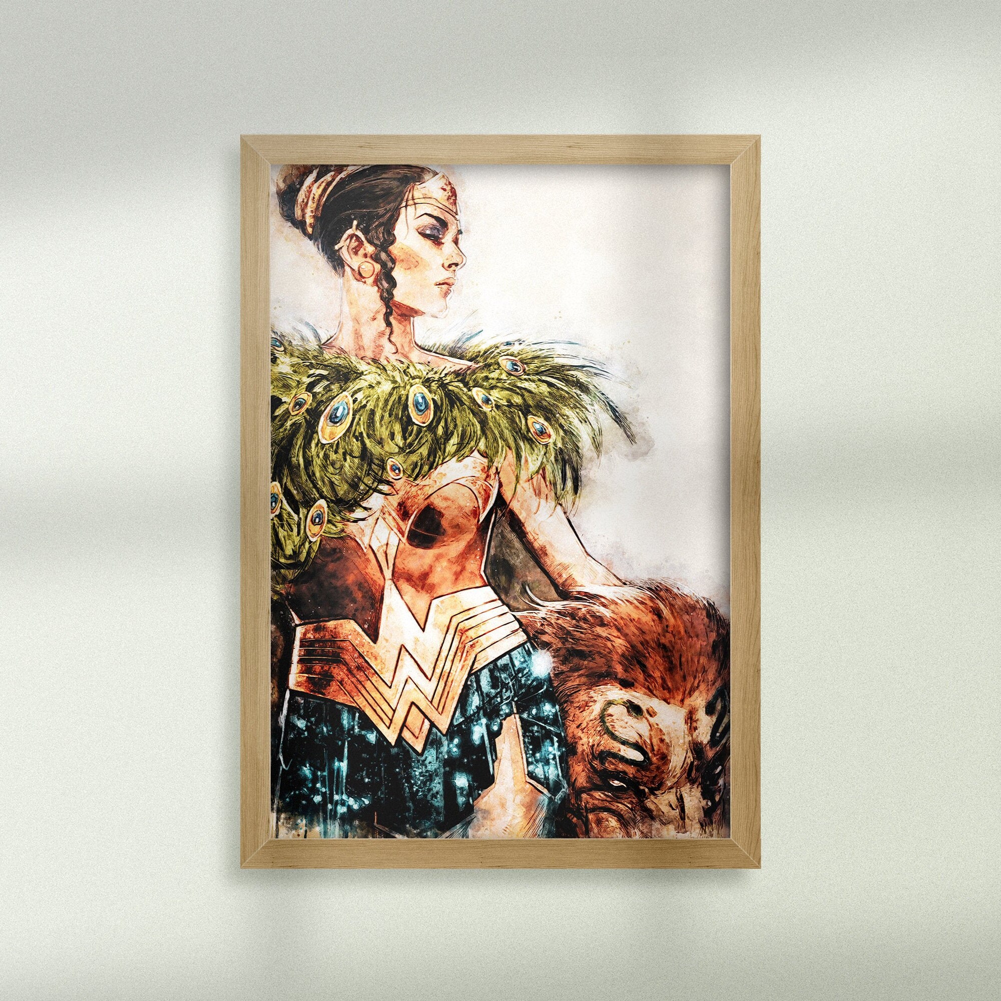 Wonder Woman Poster Original Retro Comic Art Print Decor | Etsy