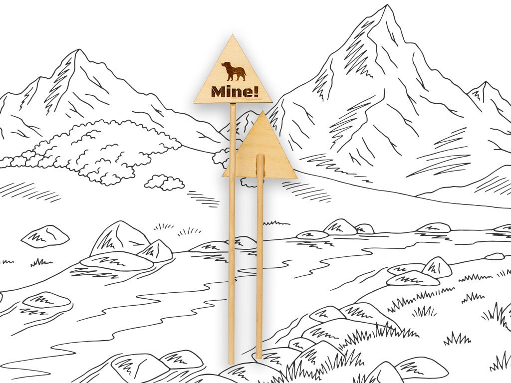 The Poo Flag - Dog Waste Marker Light Birch Wood - Etsy
