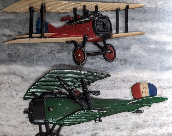 Vintage Set of 2 WWI Cast Metal Biplanes Wall Art - Etsy