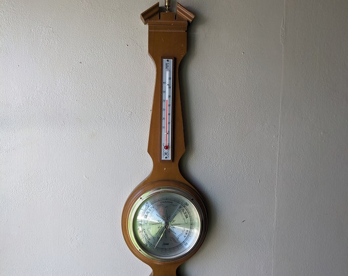 Vintage Jason Banjo Style Barometer Thermometer Wooden Wall Hanging - Etsy