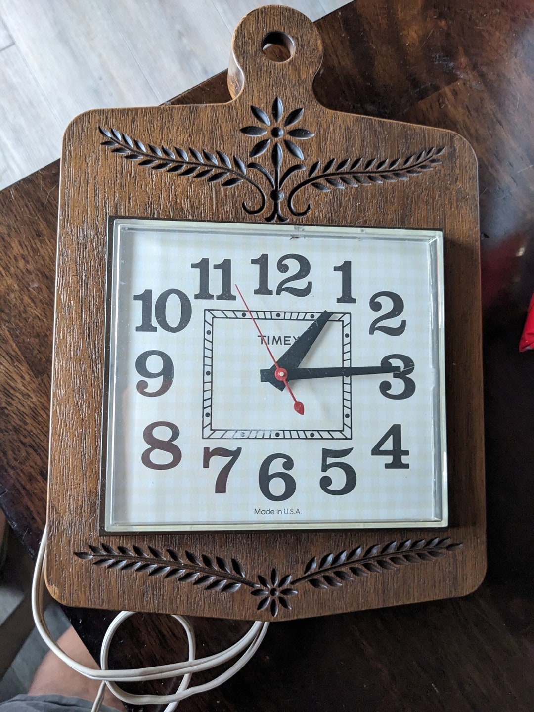 Vintage MCM Timex Faux Wood Bar Manave Clock - Etsy