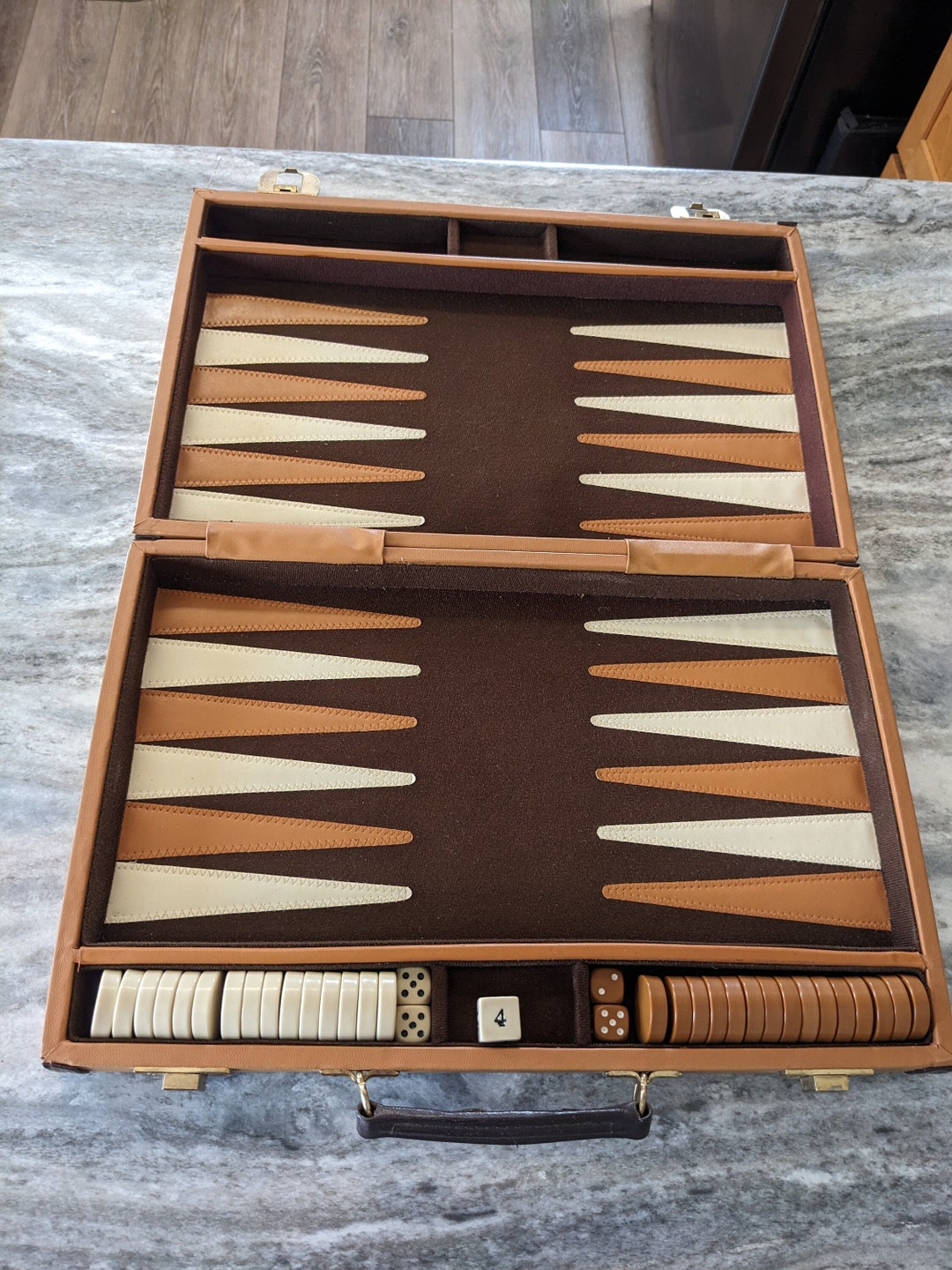 Vintage Backgammon Game Case in Faux Leather - Etsy