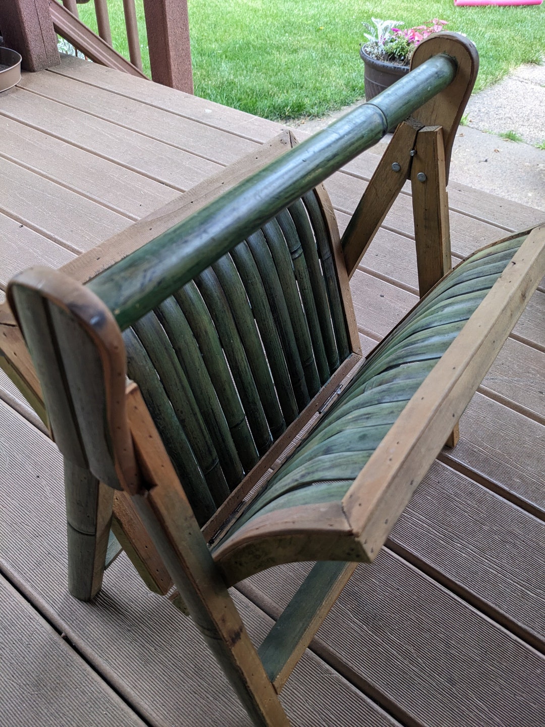 Vtg Green Bamboo Fold up Magazine Rack Floor Display - Etsy