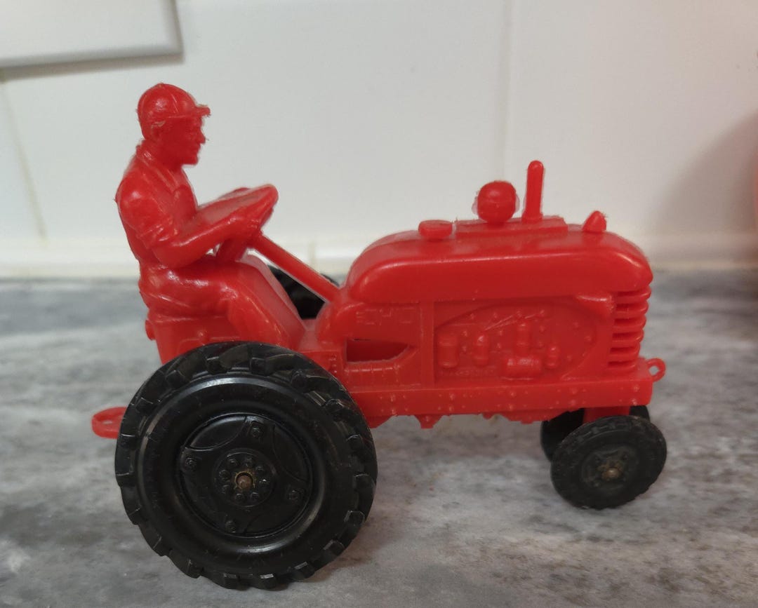 Vtg Red Plastic Toy Farm Tractor - Etsy