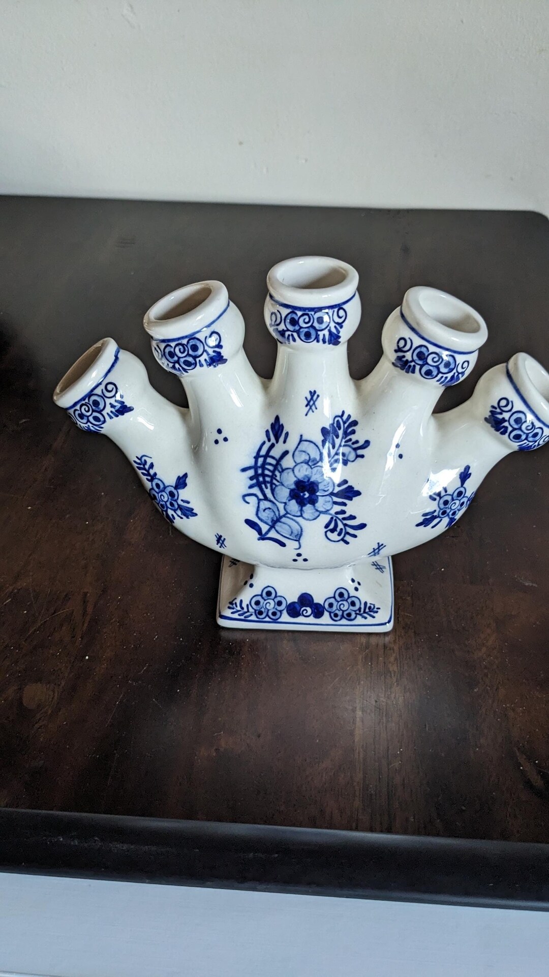 Vintage Porcelain Five Finger Delft Decor Vase - Etsy