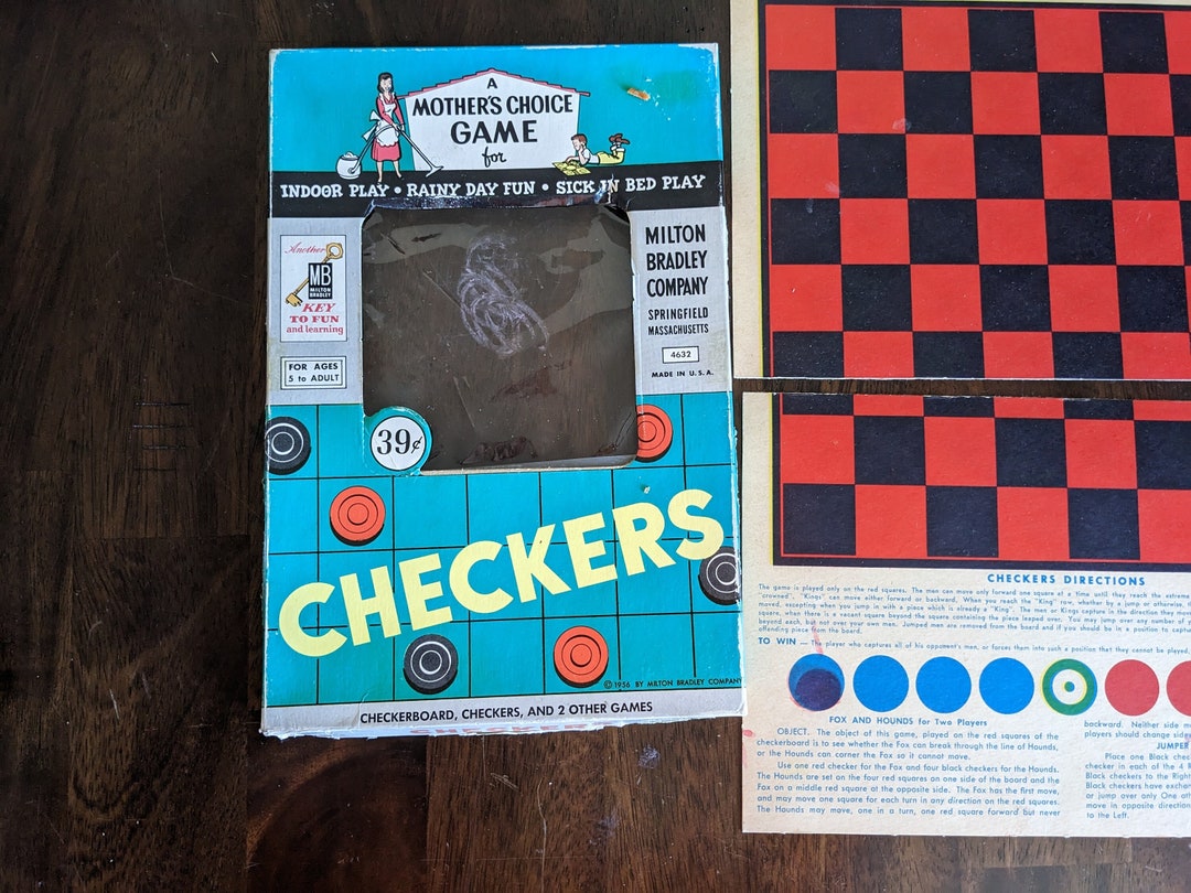 Vintage Milton Bradley 50's Era Mother's Choice Checkers Board Game - Etsy