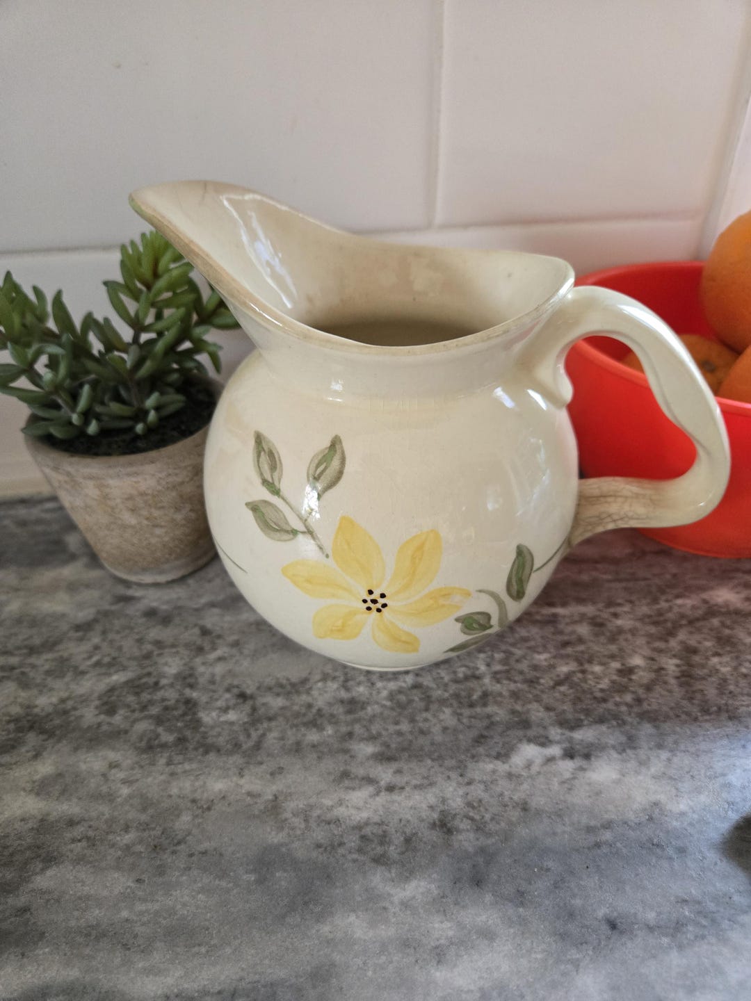 Vintage Hull Pottery Flower Decor Pitcher - Etsy