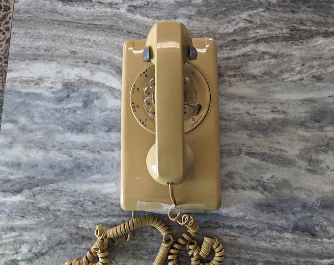 Vintage Harvest Gold Wall Mount Rotary Dial Telephone - Etsy