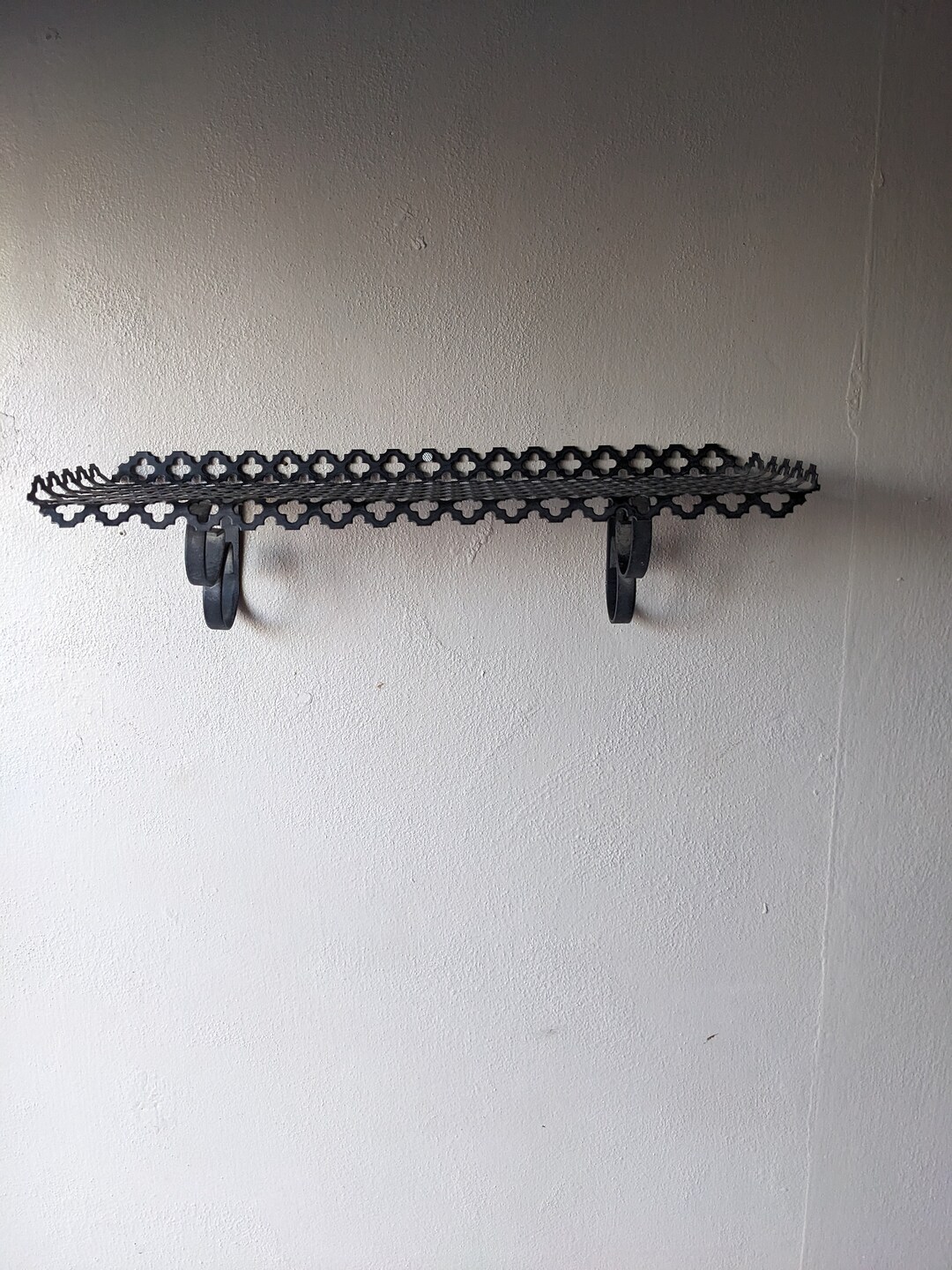 Vtg MCM Heart and Clover Leaf Black Metal Industrial Display Shelf - Etsy